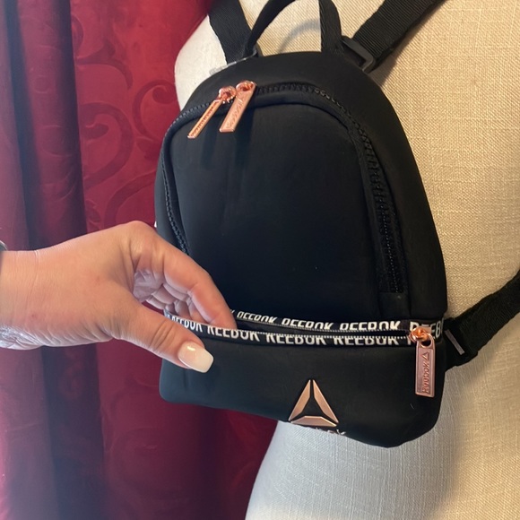 Reebok | Bags | Nwt Reebok Rose Gold Mini Black Backpack | Poshmark